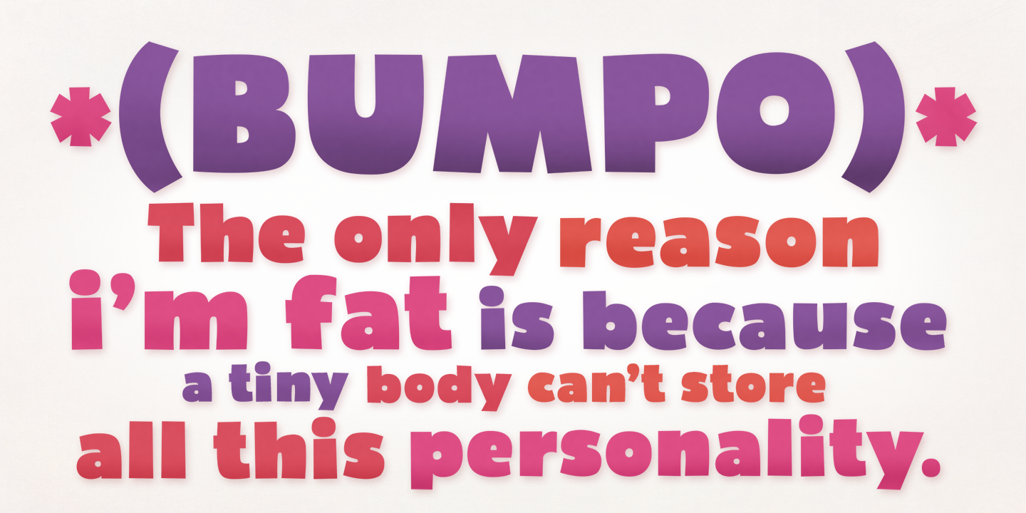Bumpo: скачать шрифт и установить для веб-сайта и фотошопа бесплатно.