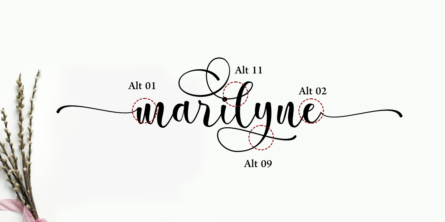 Marilyne: скачать шрифт и установить для веб-сайта и фотошопа бесплатно.
